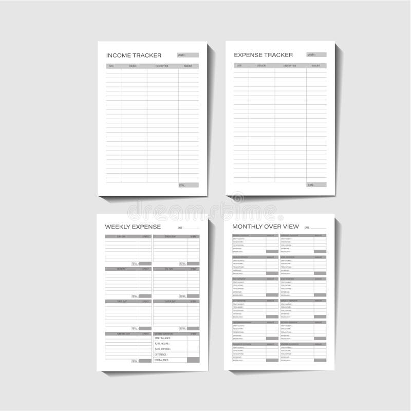 Budgeting and Financial Tracking Documents Stock Vector - Illustration ...