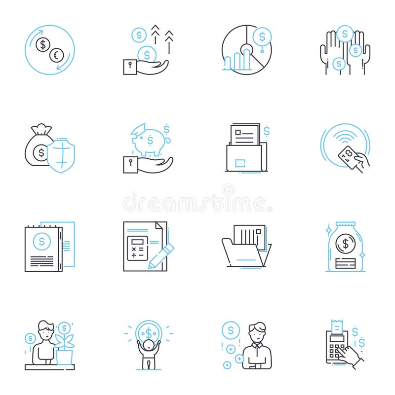 Budgeting And Forecasting Linear Icons Set Planning Analysis Optimization Projection