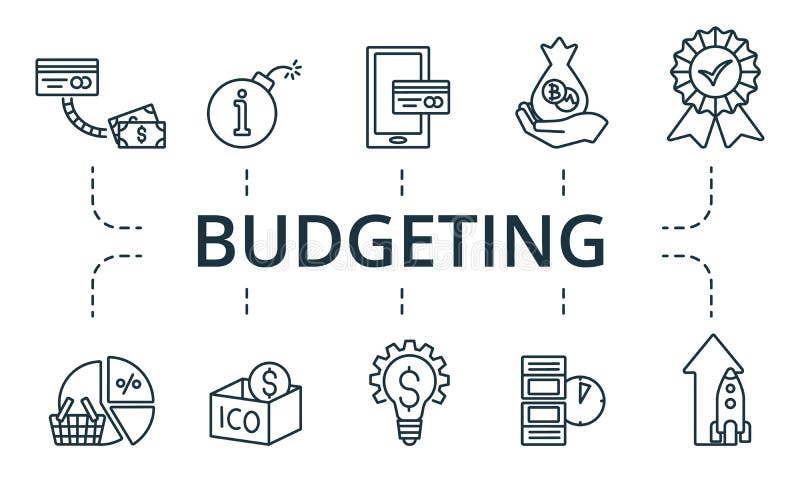 Budgeting Icon Set. Collection Contain Pack of Pixel Perfect Creative ...