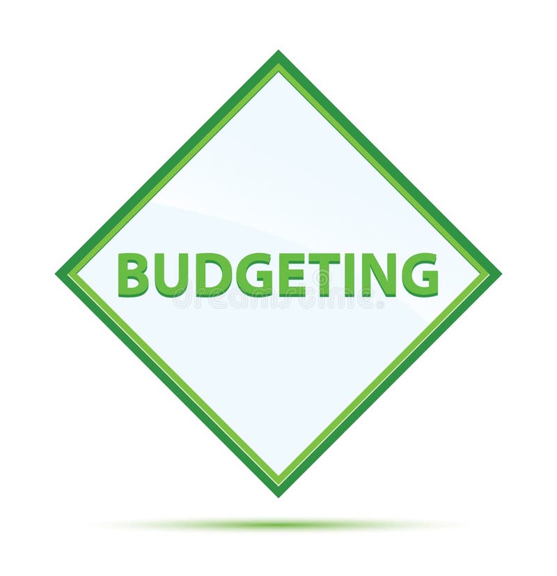 Budgeting Modern Abstract Green Diamond Button Stock Illustration ...