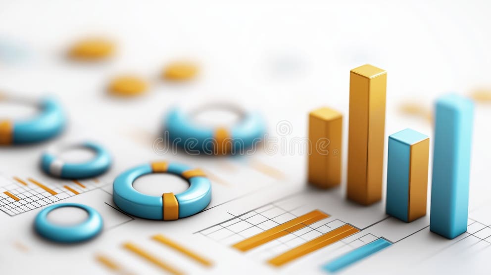 Budgeting Plans with Charts and Graphs, Financial Planning Tools, 3D ...
