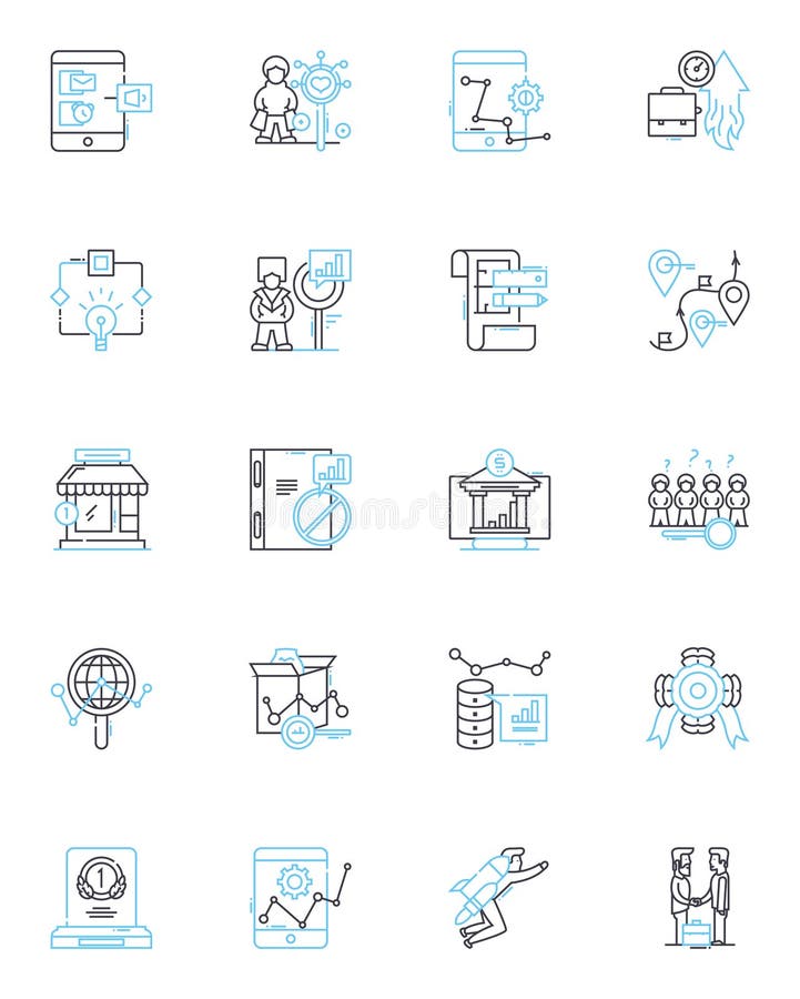 Budgeting Process Linear Icons Set. Planning, Forecasting, Analysis ...