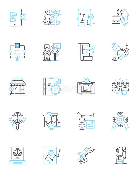 Budgeting Process Linear Icons Set. Planning, Forecasting, Analysis ...