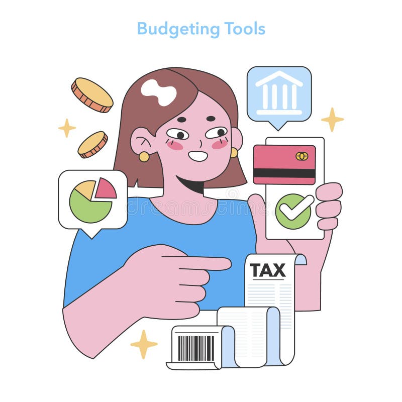 Budgeting Tools Concept. Flat Vector Illustration Stock Vector ...