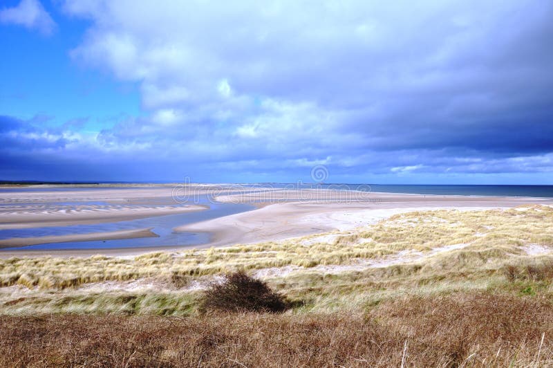 Budle Bay in Northumberland Stock Photo - Image of sunshine, budle ...