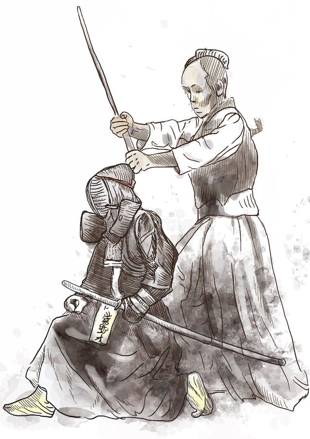 Budo warrior stock vector. Illustration of craft, drawing - 28814333