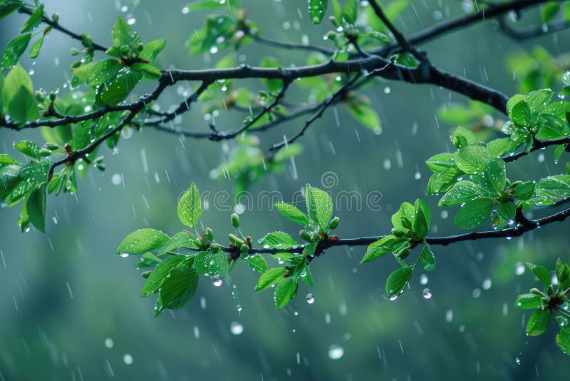 Buds on the Trees. Spring Awakening Stock Illustration - Illustration ...