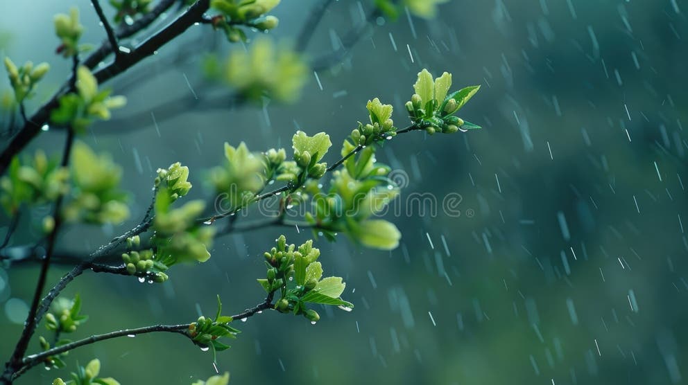 Buds on the Trees. Spring Awakening Stock Illustration - Illustration ...