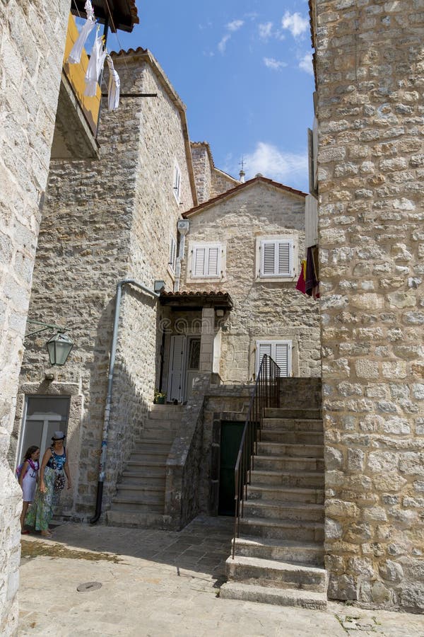 Streets of the Old Town of Budva Editorial Stock Photo - Image of ...