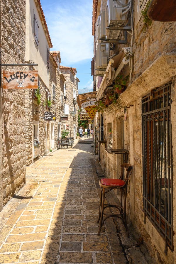 Traditional Architecture in Budva Old Town in Montenegro Editorial ...