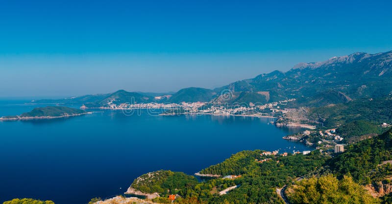 The Budva Riviera in Montenegro Stock Photo - Image of island, mountain ...