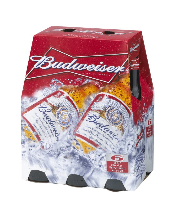 Budweiser Beer Bottle Six Pack Editorial Photo - Image of tasty ...