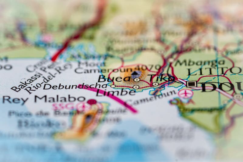 Buea, Cameroon Highlighted on a World Map Stock Photo - Image of ...