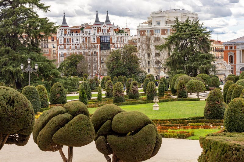 Buen Retiro Park Landscape in Spring, Madrid, Spain Stock Photo - Image ...