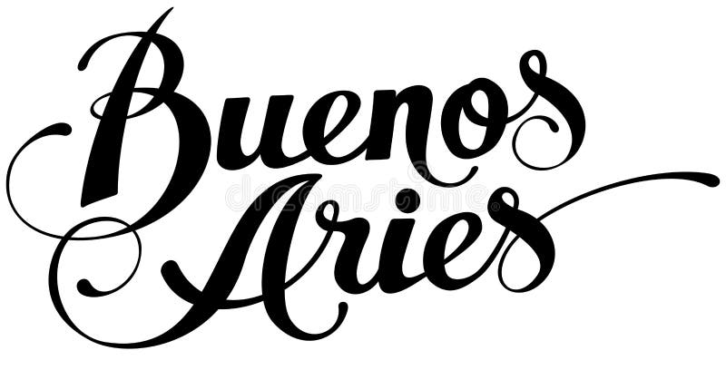 Buenos-Aires - Custom Calligraphy Text Stock Vector - Illustration of ...