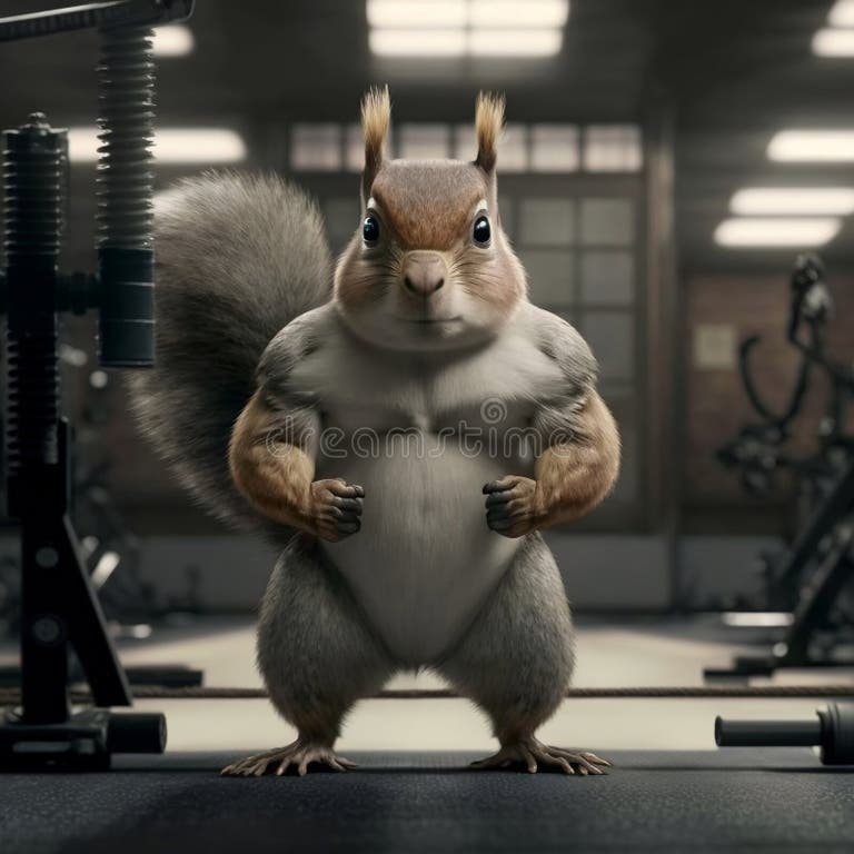 A buff Squirrel at the Gym stock illustration. Illustration of ...