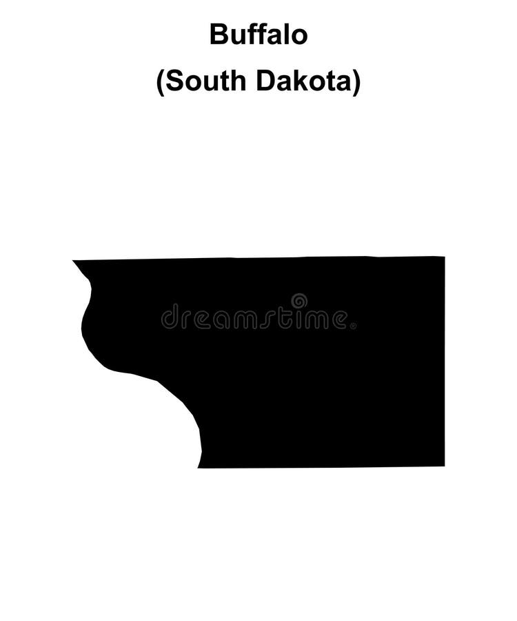 Buffalo outline map stock vector. Illustration of county - 361758217