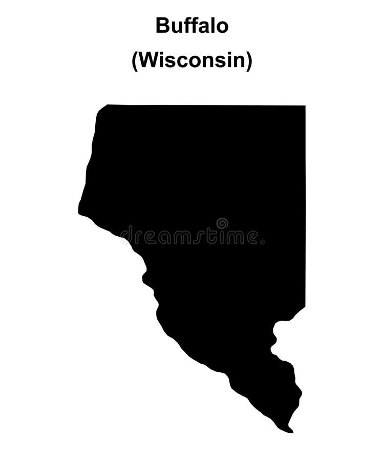 Buffalo outline map stock vector. Illustration of border - 361875405