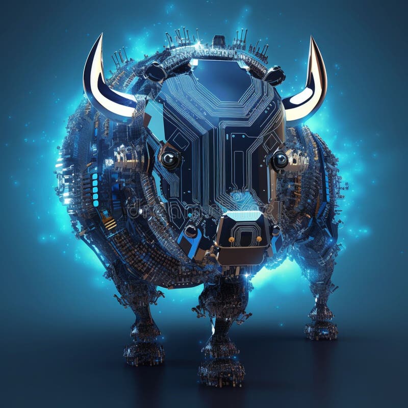 Buffalo 3D Technology Abstract Stock Illustration - Illustration of ...