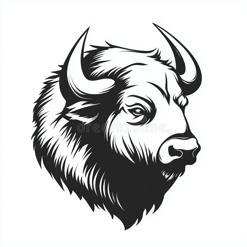 Buffalo Face Logo stock illustration. Illustration of silhouette ...