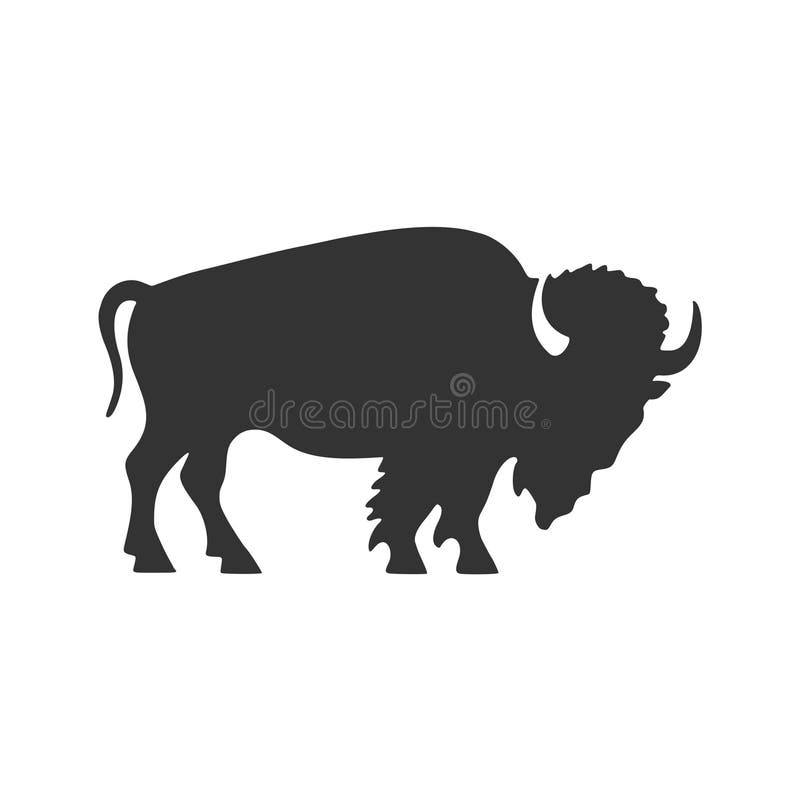 Buffalo flat draw stock vector. Illustration of bison - 318395546