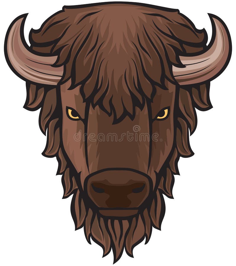 Buffalo head stock vector. Illustration of grass, brown - 23748000