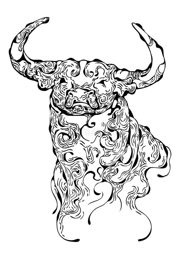 Buffalo head abstract art stock illustration. Illustration of ...