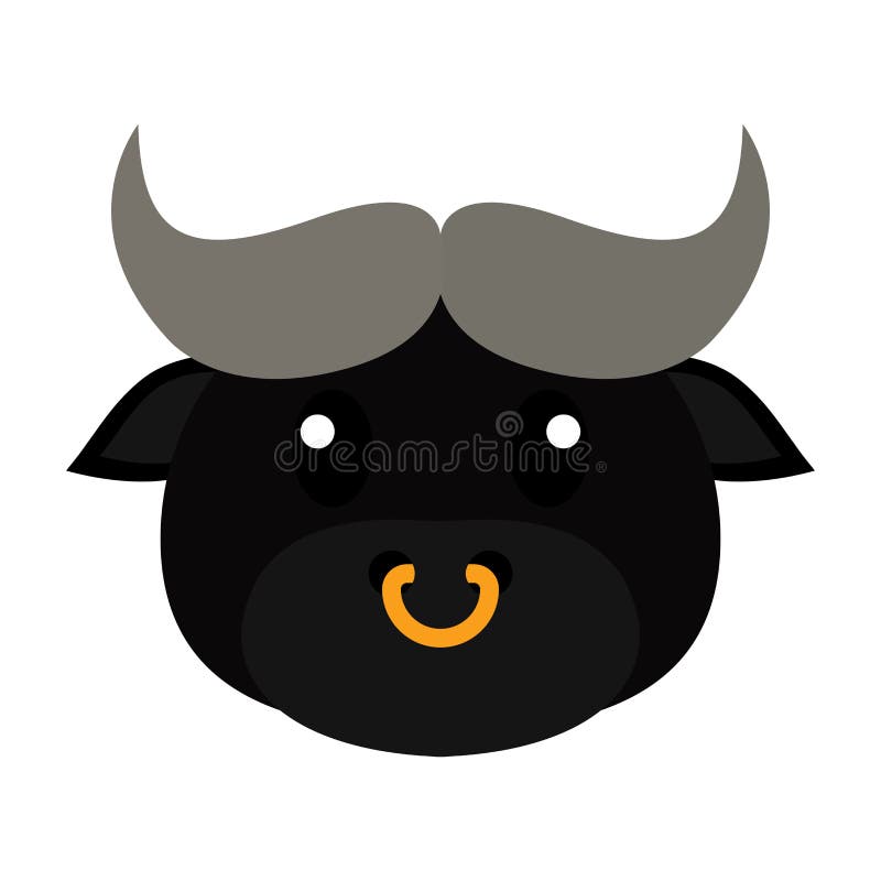 Buffalo head cartoon stock vector. Illustration of bull - 193508896