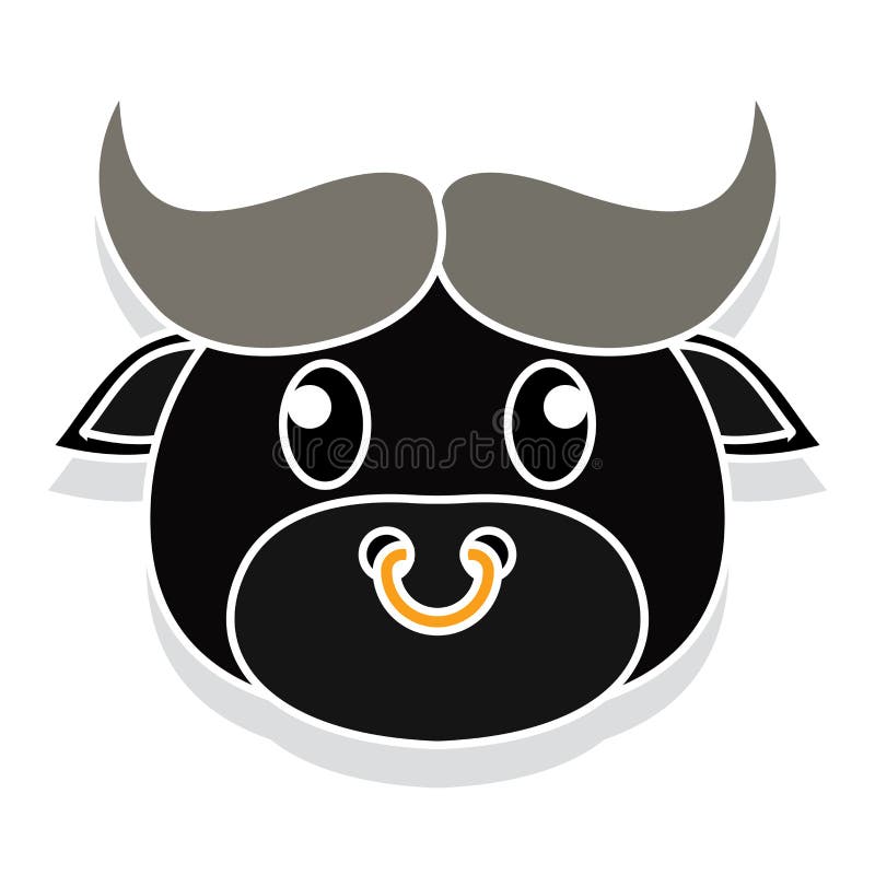 Buffalo head cartoon stock vector. Illustration of mascot - 193509246
