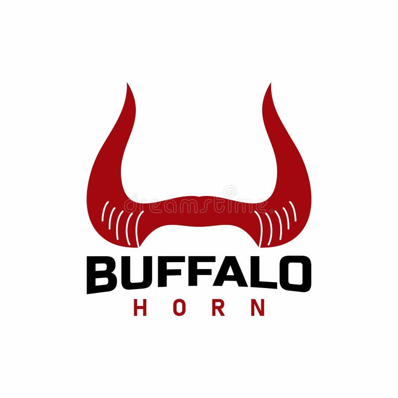 Buffalo Horn Simple Logo Illustraton Design Vector Stock Illustration ...