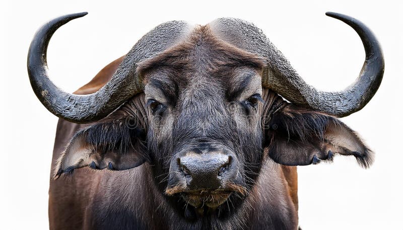 Buffalo isolated on white stock illustration. Illustration of wildlife ...