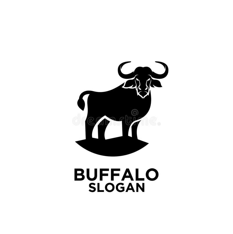 Simple Buffalo Head Logo Design Stock Illustration - Illustration of ...