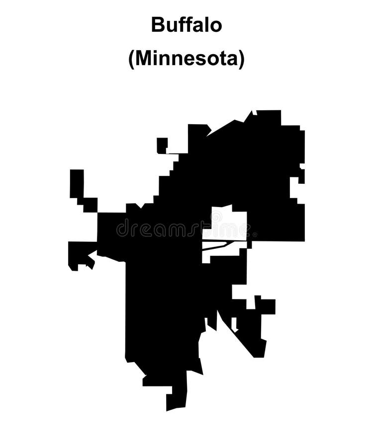 Buffalo outline map stock vector. Illustration of region - 357449848