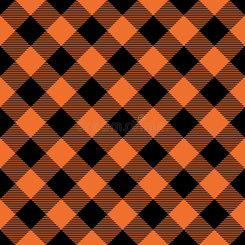Orange Buffalo Plaid Seamless Pattern Stock Vector - Illustration of ...