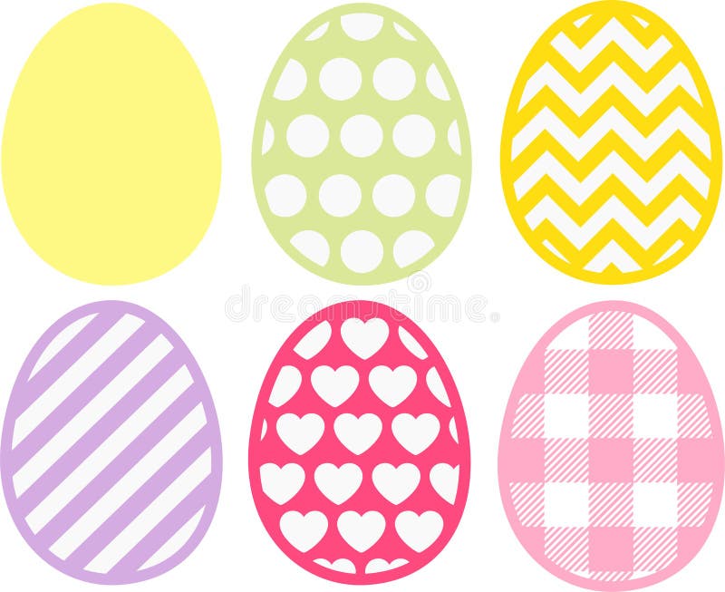 Set of Easter Eggs Cut Files. Eggs Vector Clip Art Covered with Polka ...