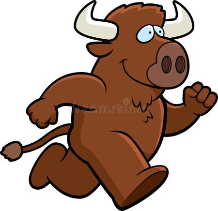 Buffalo Running stock vector. Illustration of brown, smiling - 10630513