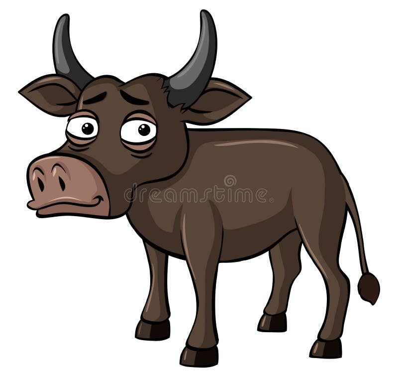 Buffalo with sad face stock vector. Illustration of tired - 97677563