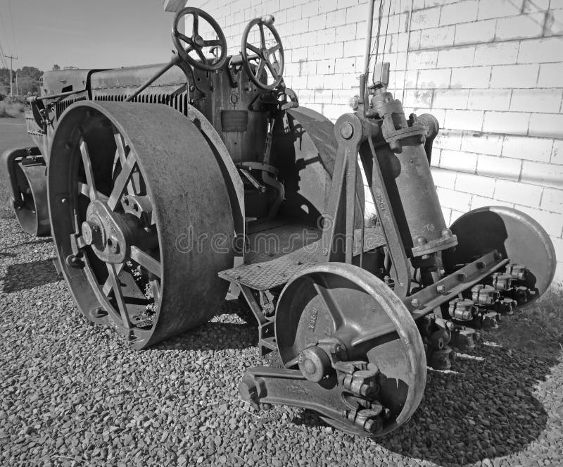Buffalo Springfield Steam Roller Machine Front View Color Stock Photo ...