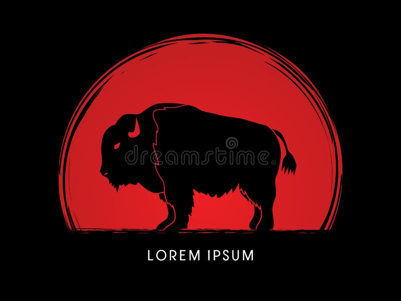 Wild buffalo stock vector. Illustration of graphic, tshirt - 79614887