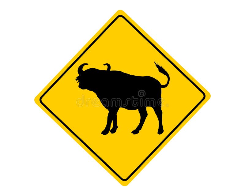 Buffalo warning sign stock vector. Illustration of yellow - 82762439