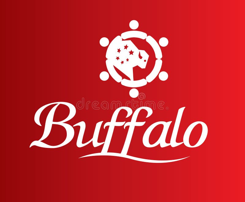 Buffel Logo Design vektor illustrationer. Illustration av tecknad ...