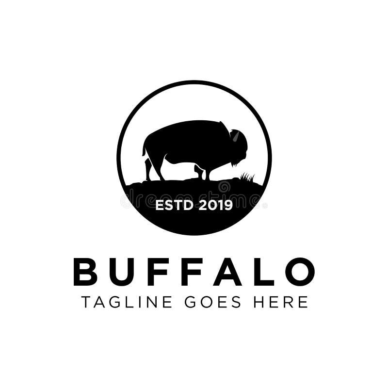 Logo Van De Buffel Silhouette Van Een Stier Vector Illustratie ...