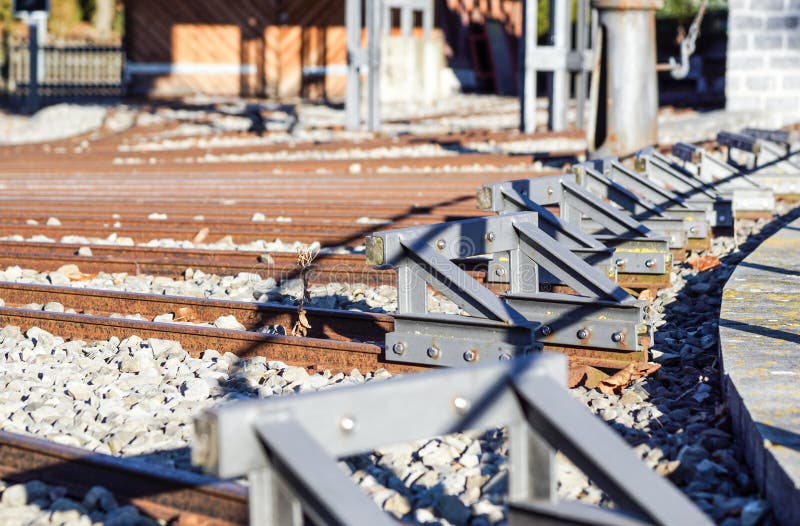 Buffer Stop . Ending Rail Tracks Concept for Limit, Limitation ...