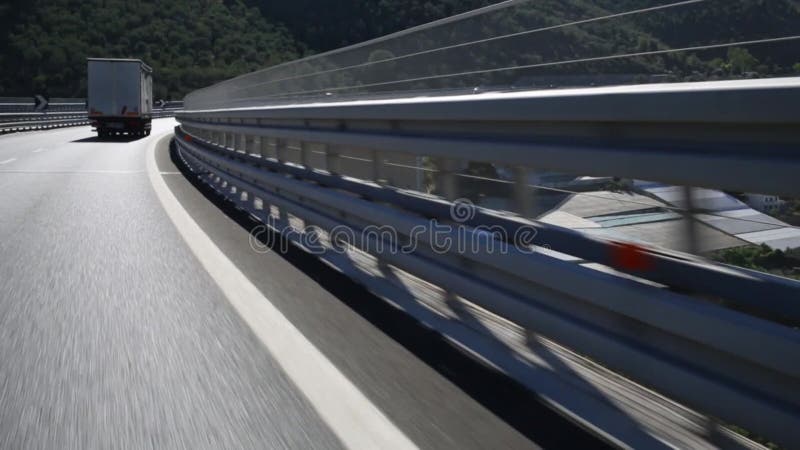 Buffer Turns on an Overpass and a Truck Goes on Stock Footage - Video ...