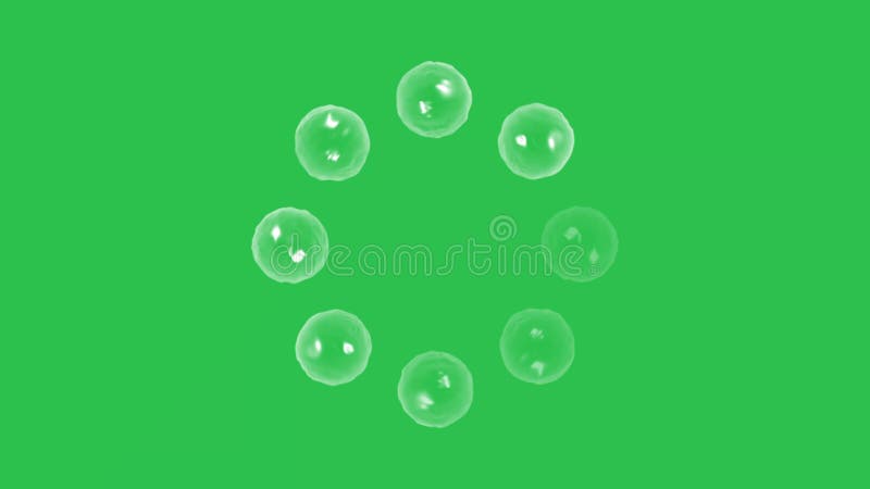 Buffering Effect with Bubbles on Green Screen Background Motion Graphic ...