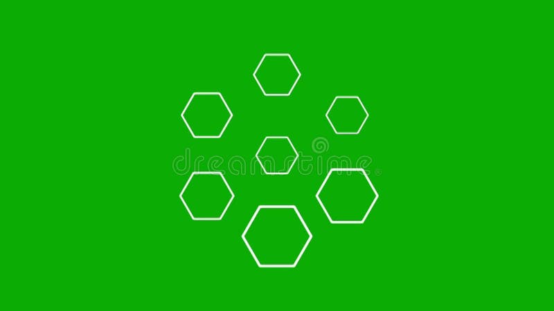 Buffering Hexagons Symbol Motion Graphics with Green Screen Background ...