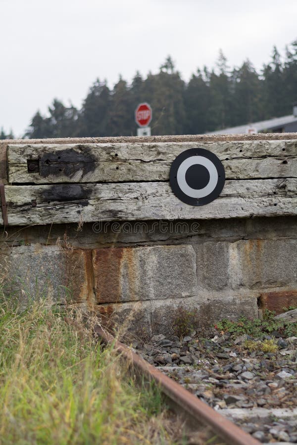 Buffers at train track stock image. Image of hopeless - 65964403