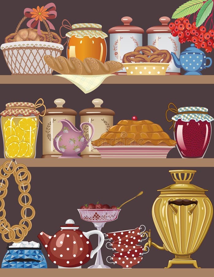 Buffet stock vector. Illustration of dessert, colored - 22684106