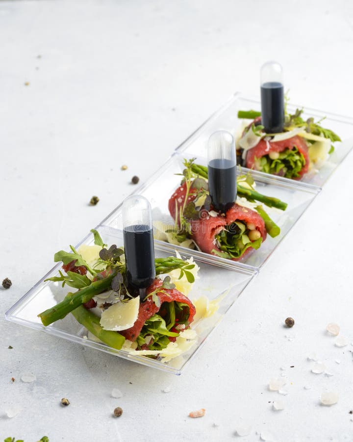 Buffet Appetizer with Beef and Parmesan Stock Image - Image of bresaola ...