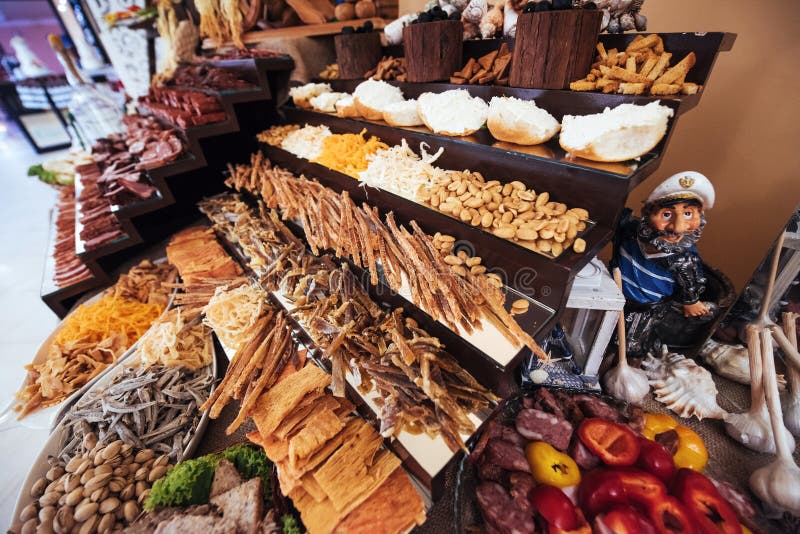 Buffet with beer. stock photo. Image of celebration, closeup - 86401966